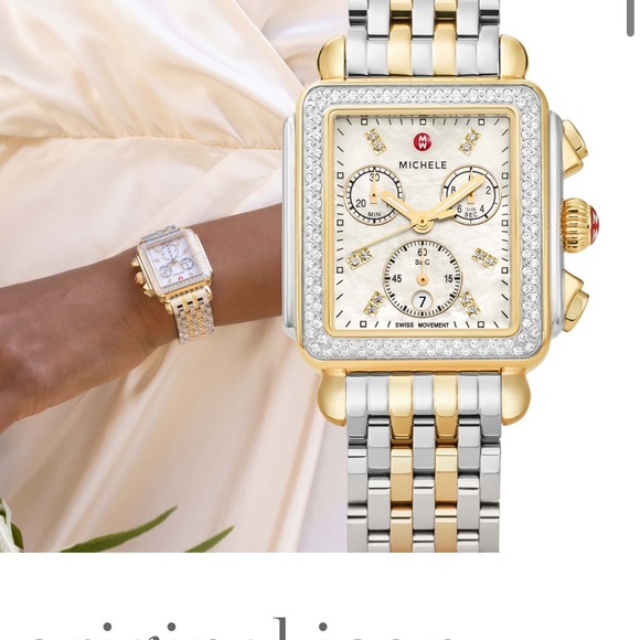 Michele | Accessories | Michelle Art Deco Gold And Silver Watch | Poshmark